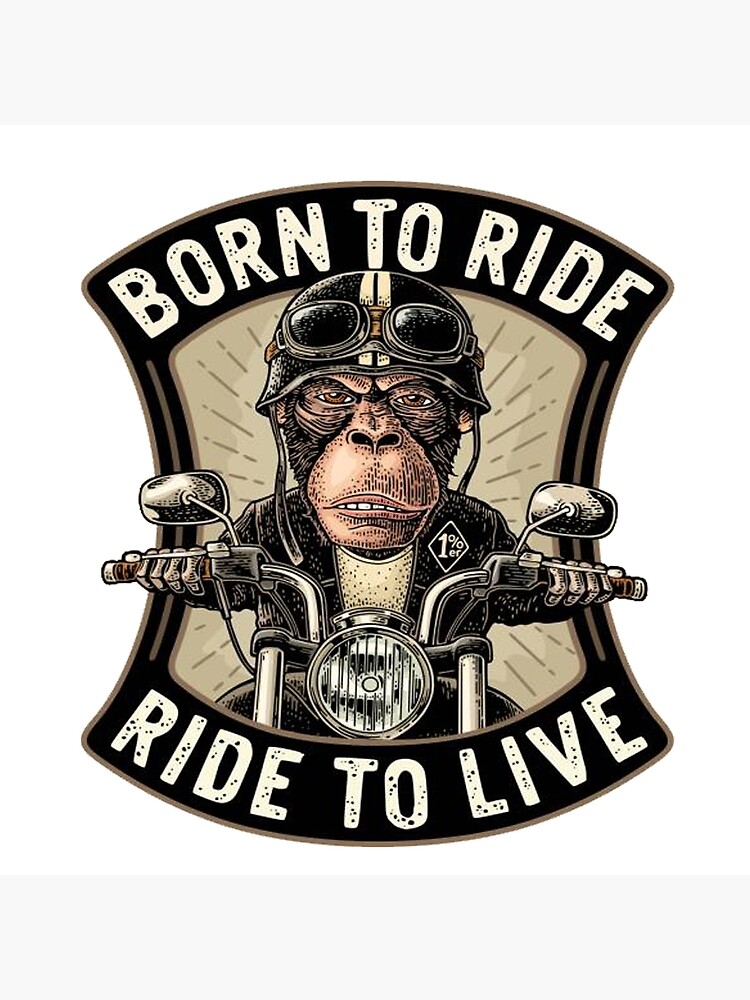 "funny ape wearing motorcycle helmet " Poster for Sale by atooxi ...