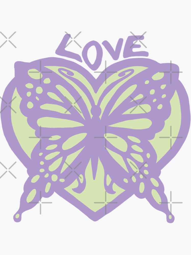 "Butterfly Heart Love" Sticker for Sale by CharmCitySweet | Redbubble