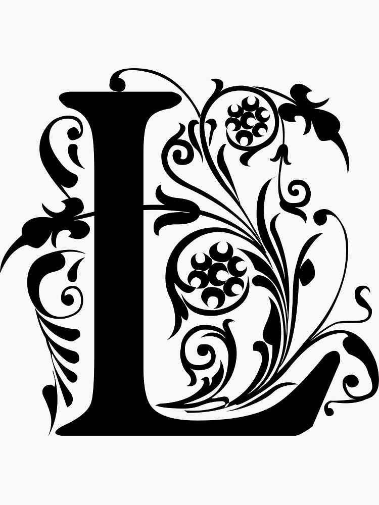 "ORNAMENTAL GOTHIC LETTER L" Sticker by Gothic-letters | Redbubble