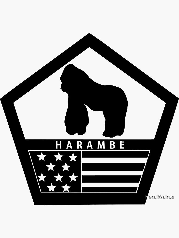 "Remember Harambe" Sticker by FeralWalrus | Redbubble