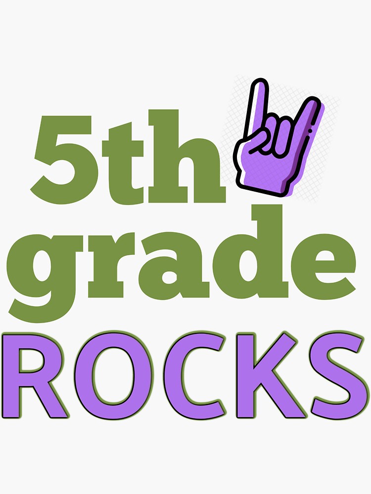 "5th grade rocks" Sticker for Sale by Martini-Four | Redbubble