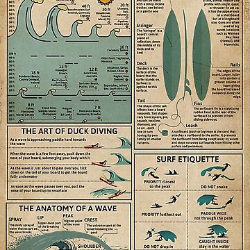 "Big Wave Surfing Knowledge Poster" Poster for Sale by imagepirre ...