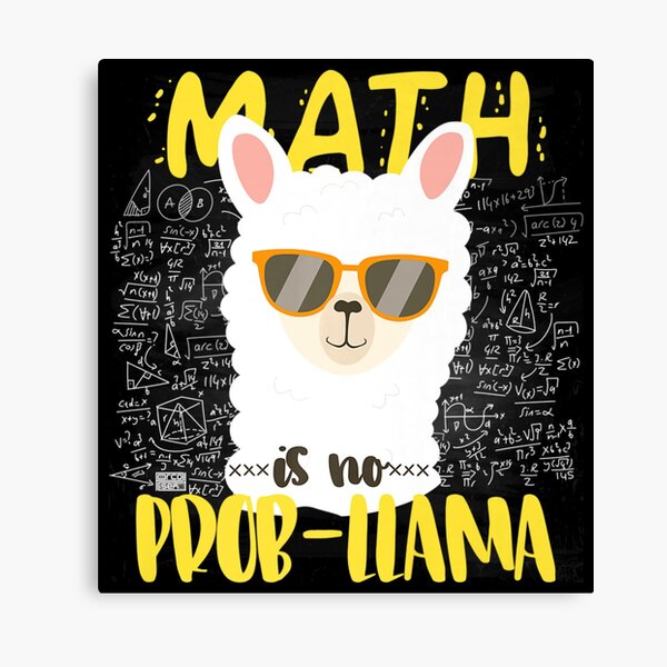 "Cool Math Is No Prob Llama Llama Alpaca Back To School Chalk" Canvas ...