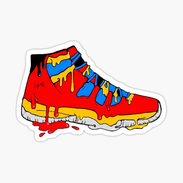 "Drip Sneaker Cartoon" Sticker for Sale by cylonz | Redbubble