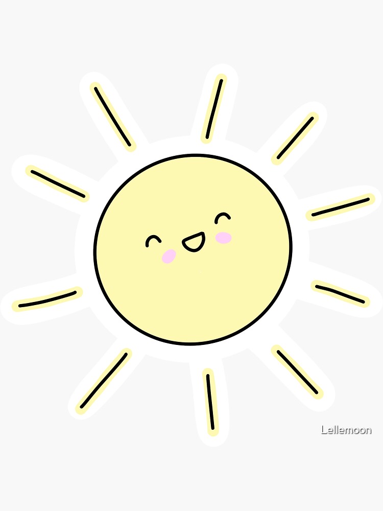 "Happy Sun" Sticker by Lellemoon | Redbubble