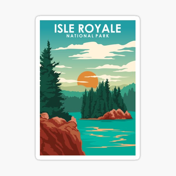 "Isle Royale National Park Travel Poster" Sticker for Sale by ...