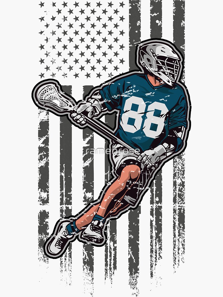 "Lacrosse USA American Flag" Sticker for Sale by ramenrose | Redbubble