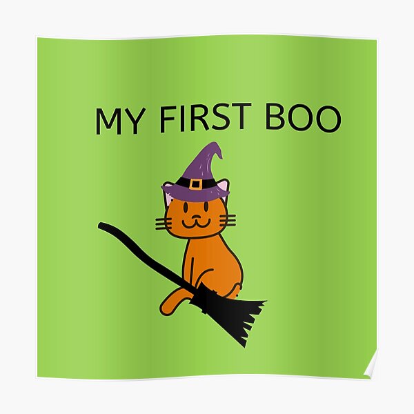 Póster «My First Boo, gato de halloween con diseño de gato y boom stick ...