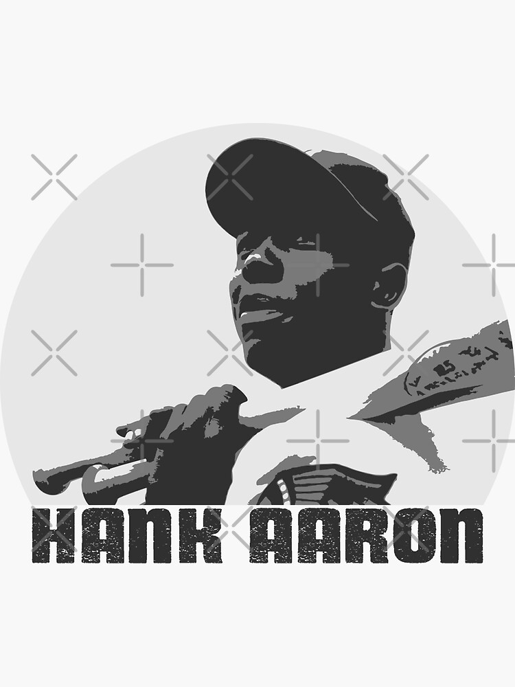 "hank aaron illustration, baseball player hank aaron" Sticker for Sale ...