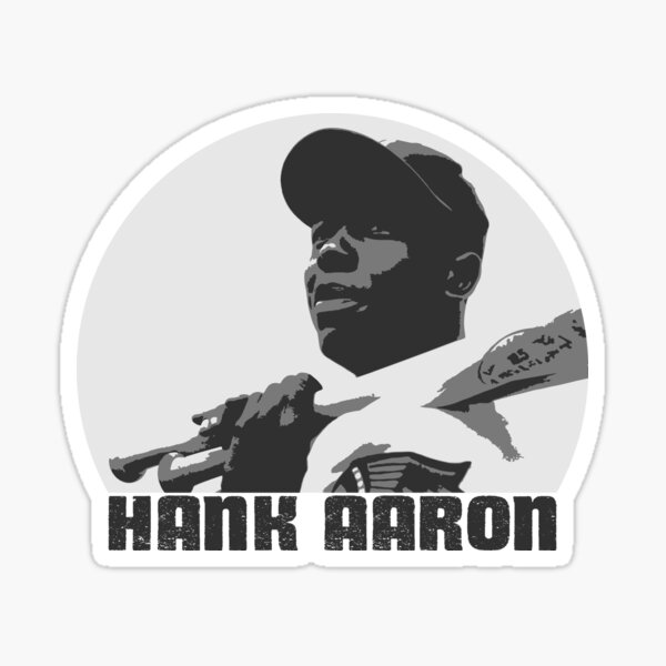 "hank aaron illustration, baseball player hank aaron" Sticker for Sale ...