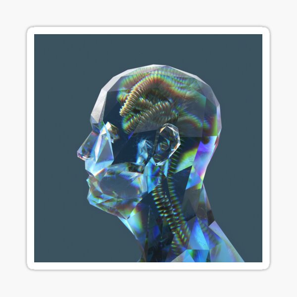"artificial glass human head " Sticker for Sale by mikekiev | Redbubble