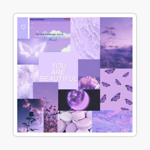 "Purple Aesthetic Collage" Sticker for Sale by ChloeExtrasArts | Redbubble