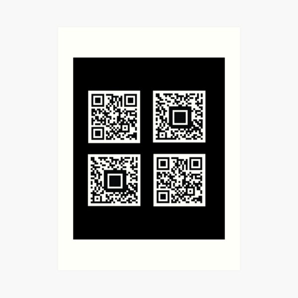 "Funny Rick Roll Meme QR Code Scan" Art Print by loka-Art | Redbubble