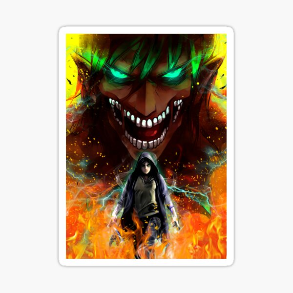 "Eren Jaeger" Sticker by EXP-ART | Redbubble