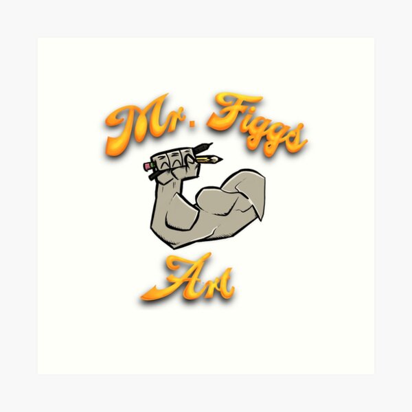 "Mr Figgs Art Muscle Logo" Art Print for Sale by MrFiggsArt | Redbubble