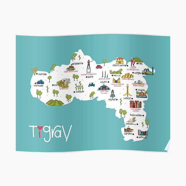 "Map of Tigray" Poster by weyenwear | Redbubble