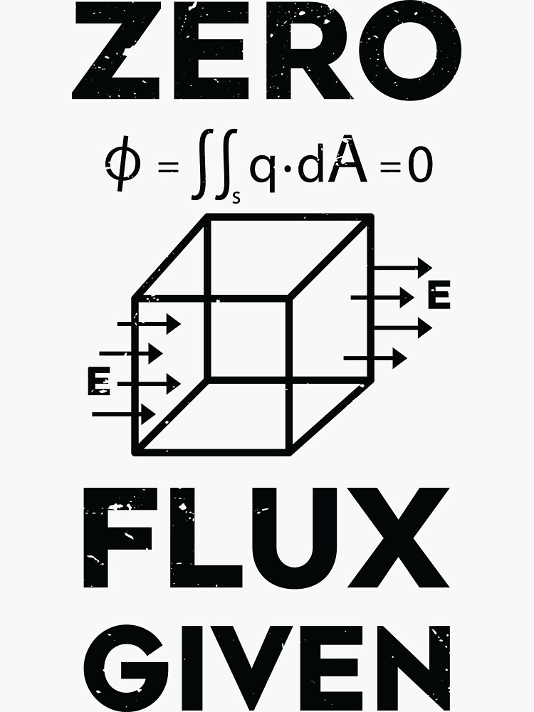 "Zero Flux Given Gauss Law Physics" Sticker for Sale by TheMattDesigns ...