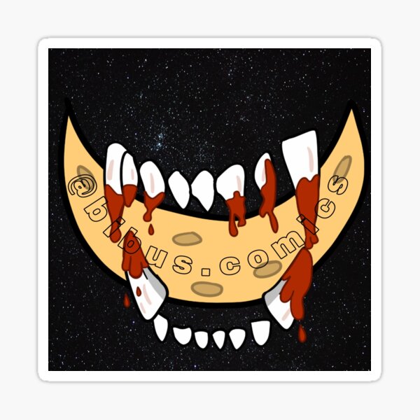 "Bite the Moon" Sticker for Sale by bibus-comics | Redbubble