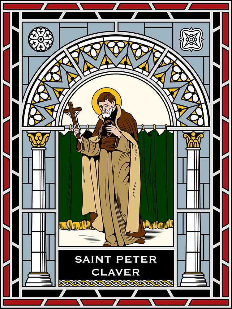 "ST PETER CLAVER under STAINED GLASS" Sticker by CatholicSaints | Redbubble