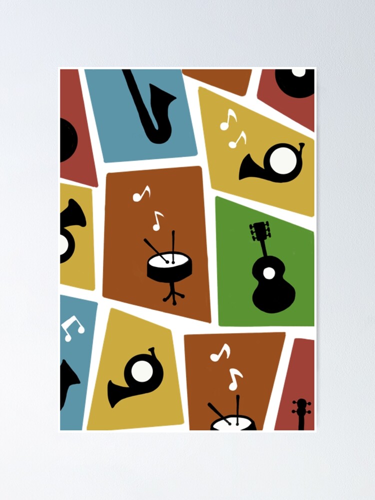 "Retro Instrumental " Poster by 3leggeddogg | Redbubble