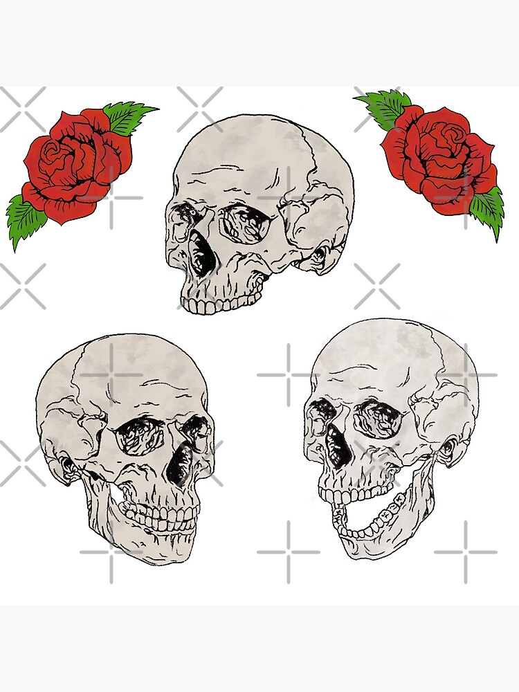 "Skull human anatomy floral, anatomical skull stickers, halloween, dia ...