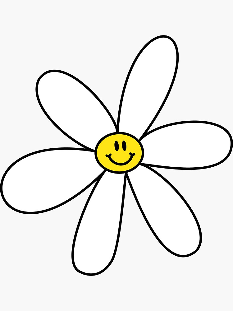 "Smiling Daisy " Sticker for Sale by asymmetrickid | Redbubble