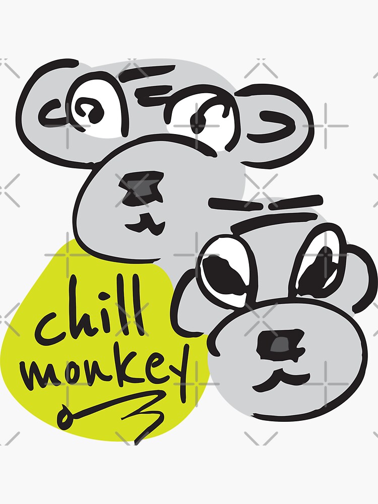 Pegatina «Gráfico de dibujos animados Chill Monkey» de demodoodle ...