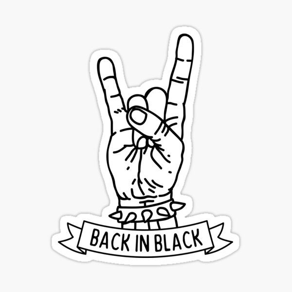 "Back In Black" Sticker by inspiredtiger | Redbubble