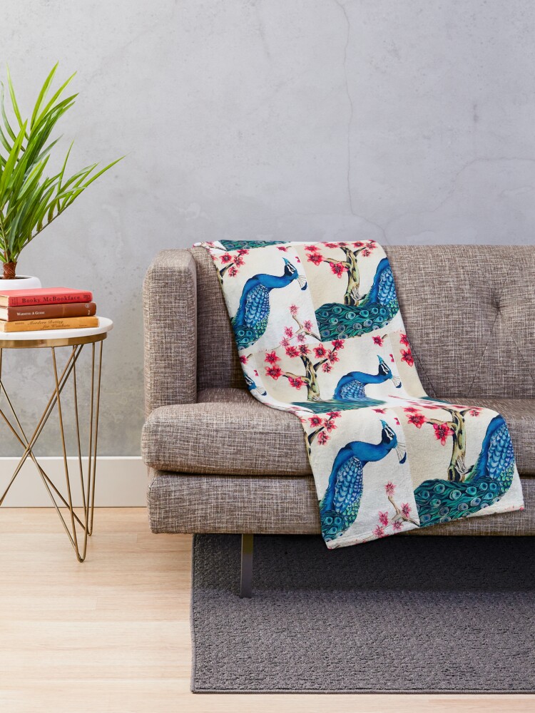 "Beautiful Peacock " Throw Blanket by EvermoreDesign | Redbubble