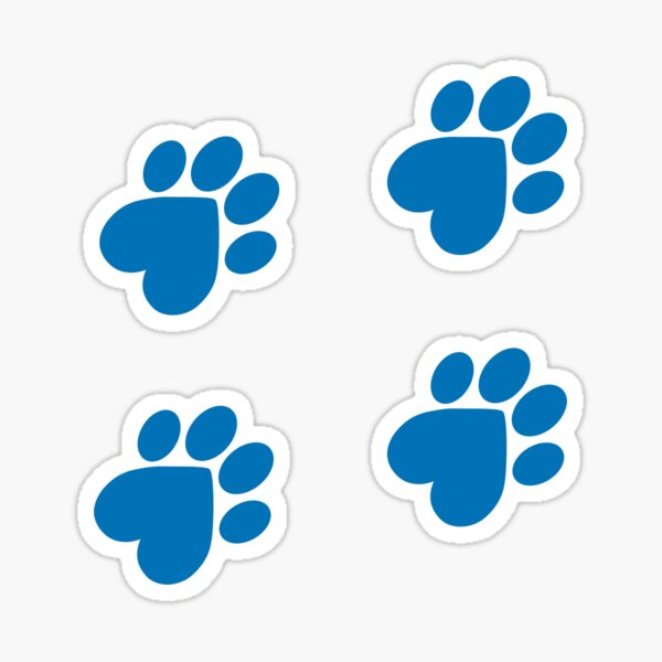 "Blue Paw Print 4 Pack " Sticker for Sale by 8PawsStudio | Redbubble