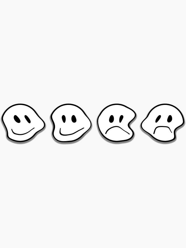 "Wavy Smile Frown" Sticker for Sale by hyprk | Redbubble