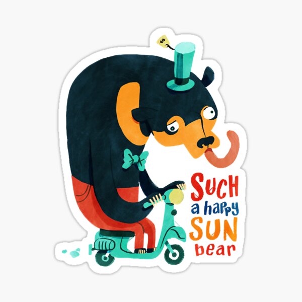 "Sun Bear " Sticker for Sale by Schromen20 | Redbubble