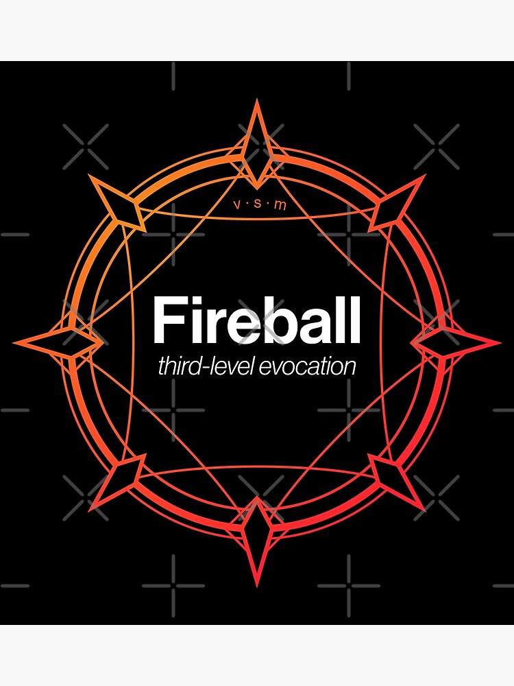 "Fireball Spell Symbol" Poster for Sale by Unspelled | Redbubble