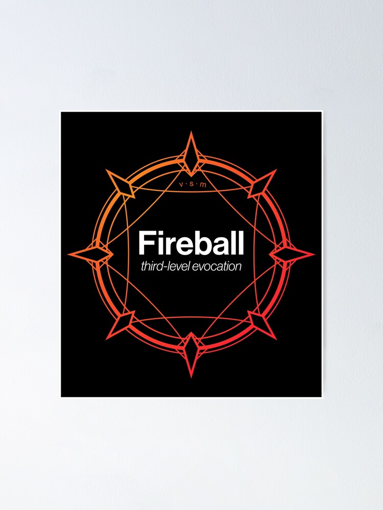 "Fireball Spell Symbol" Poster for Sale by Unspelled | Redbubble
