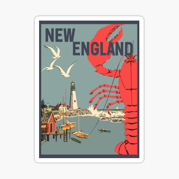 "Vintage Style New England " Sticker by zsonn | Redbubble