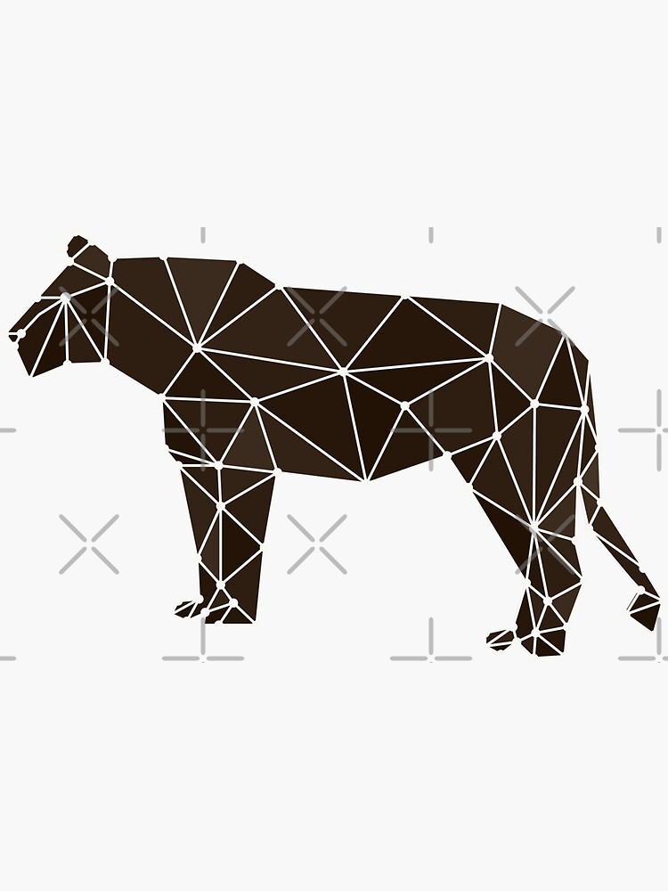 "Geometric Tiger, White and Black" Sticker for Sale by sanashibata ...