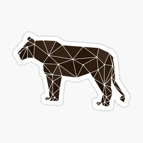 "Geometric Tiger, White and Black" Sticker for Sale by sanashibata ...