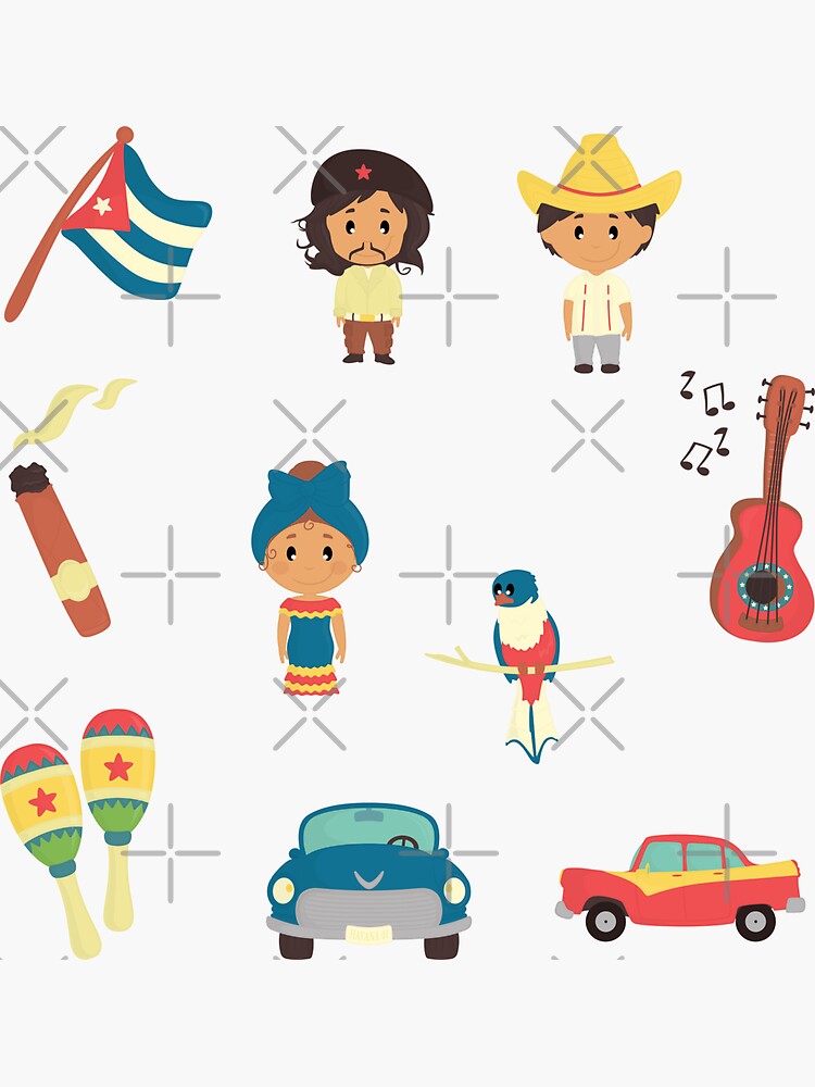 "Cute Cuban Life Sticker Pack" Sticker for Sale by AwakenedSoul | Redbubble