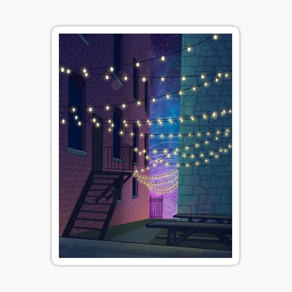 "Night Lights" Sticker for Sale by ellemomo-arts | Redbubble
