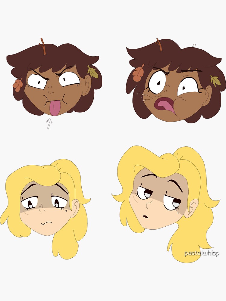 "Anne and Sasha emote sticker set" Sticker for Sale by pastelwhisp ...