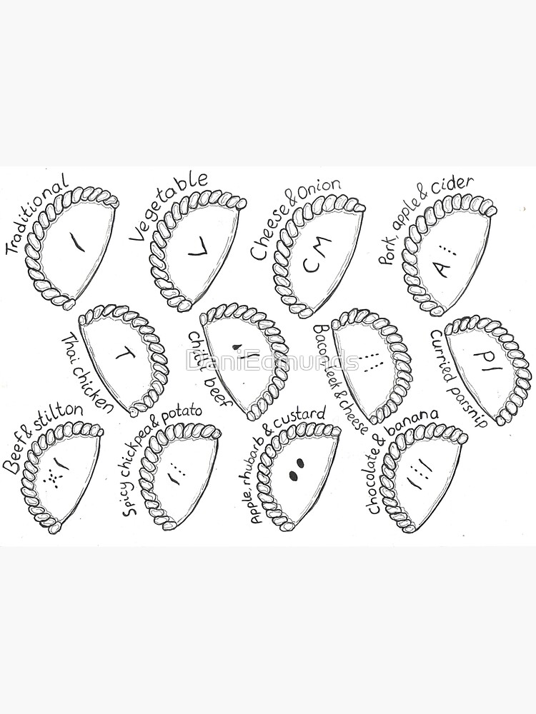 "Hand-drawn Cornish Pasties" Sticker for Sale by DaniEdmunds | Redbubble