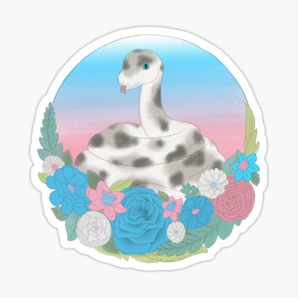 "Snake in Flowers- Transgender Pride" Sticker for Sale by Honeebunny ...