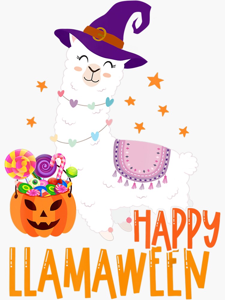 "Happy Llamaween Llama Halloween Costume" Sticker for Sale by ...