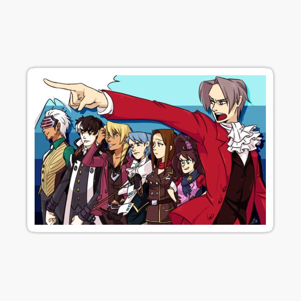 "Ace Attorney Prosecution" Sticker for Sale by unoriginal-rin | Redbubble