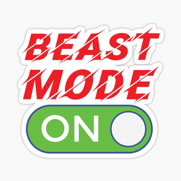 "BEAST MODE ON. Motivational Gaming cool design" Sticker for Sale by ...