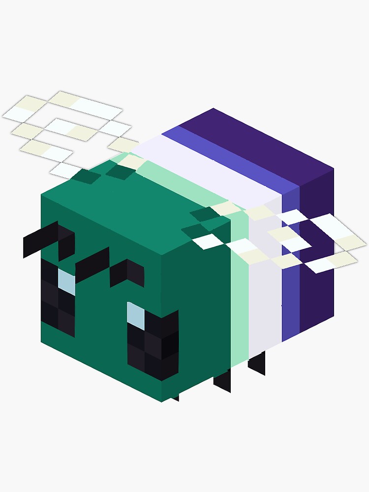 "MLM Gay Flag Minecraft Bee" Sticker for Sale by astrocyti | Redbubble