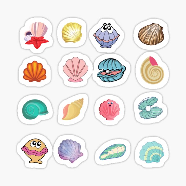 "Clams shellfish molluscs Sea life cockles mussels oysters" Sticker for ...
