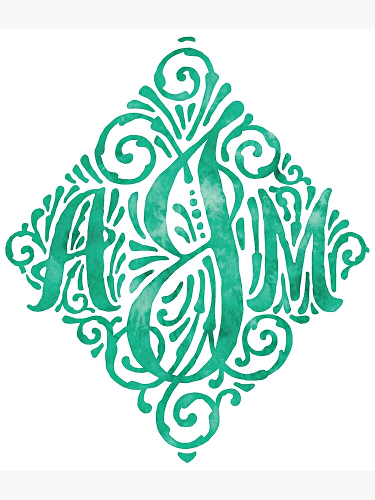 "Monogram Watercolor Calligraphy AJM" Poster for Sale by junkydotcom ...