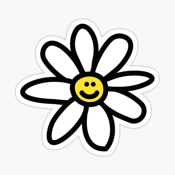 "Smiling Daisy Doodle" Sticker for Sale by asymmetrickid | Redbubble
