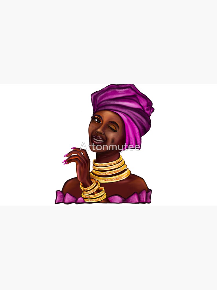 "Queen wink side eye Black is beautiful black girl with Gold bangles ...